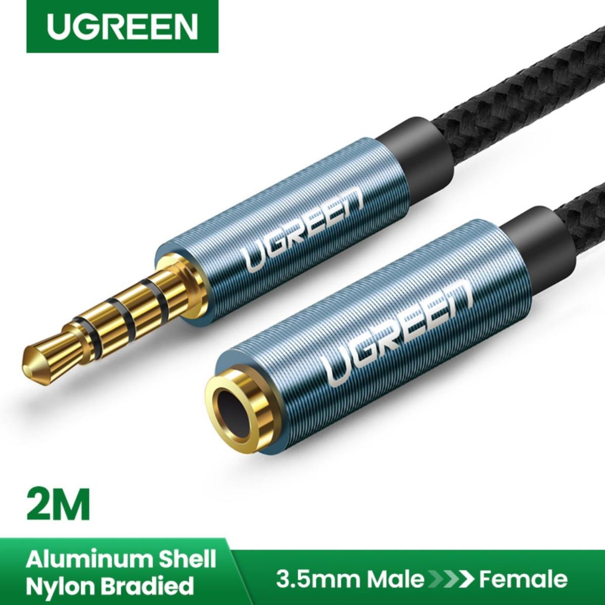 UGREEN 3.5mm Extension Audio Cable 4 Poles Male to Female Aux Cable (2M ...
