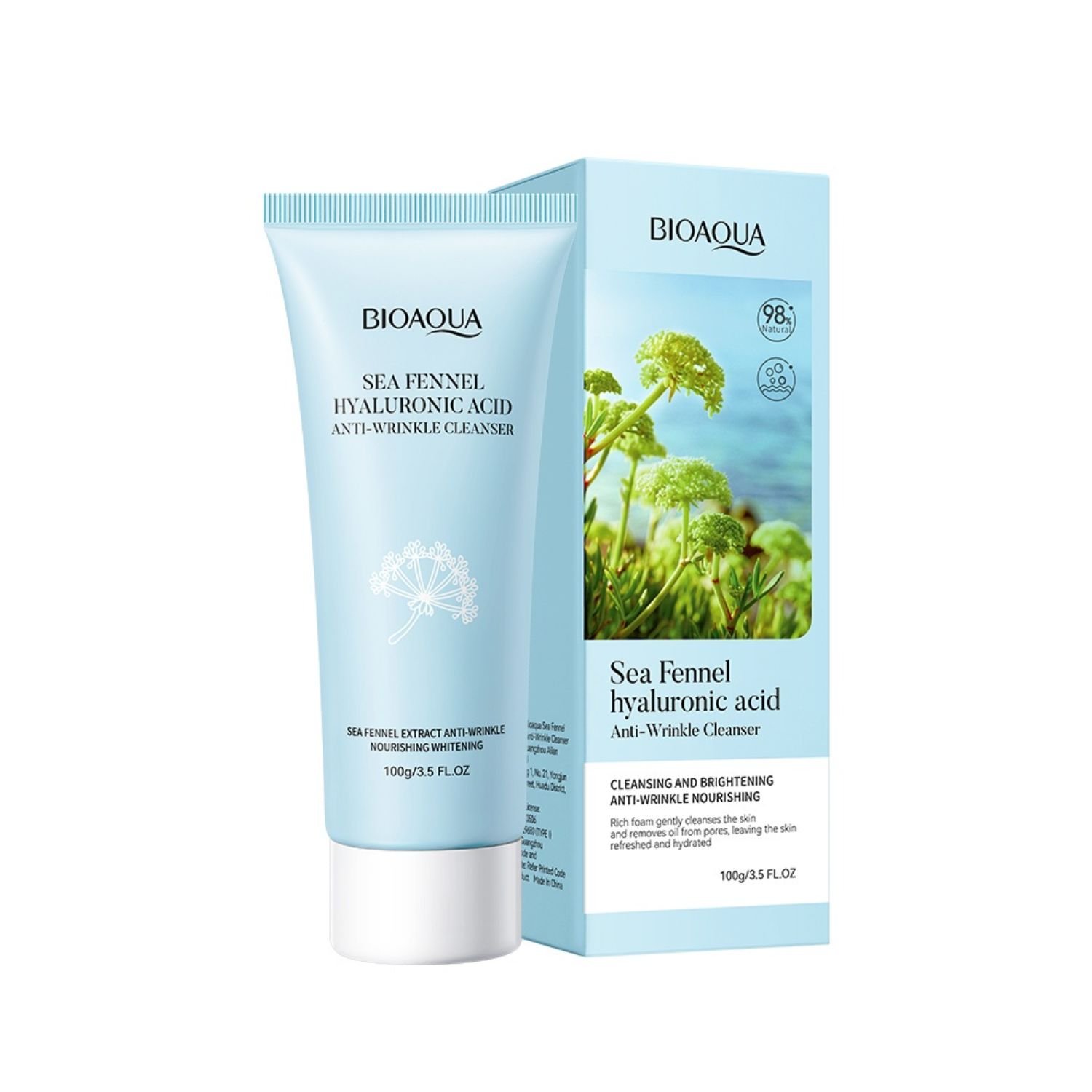 BIOAQUA Sea Fennel Hyaluronic acid Face wash Cleanser 100g | SHOPEE ...