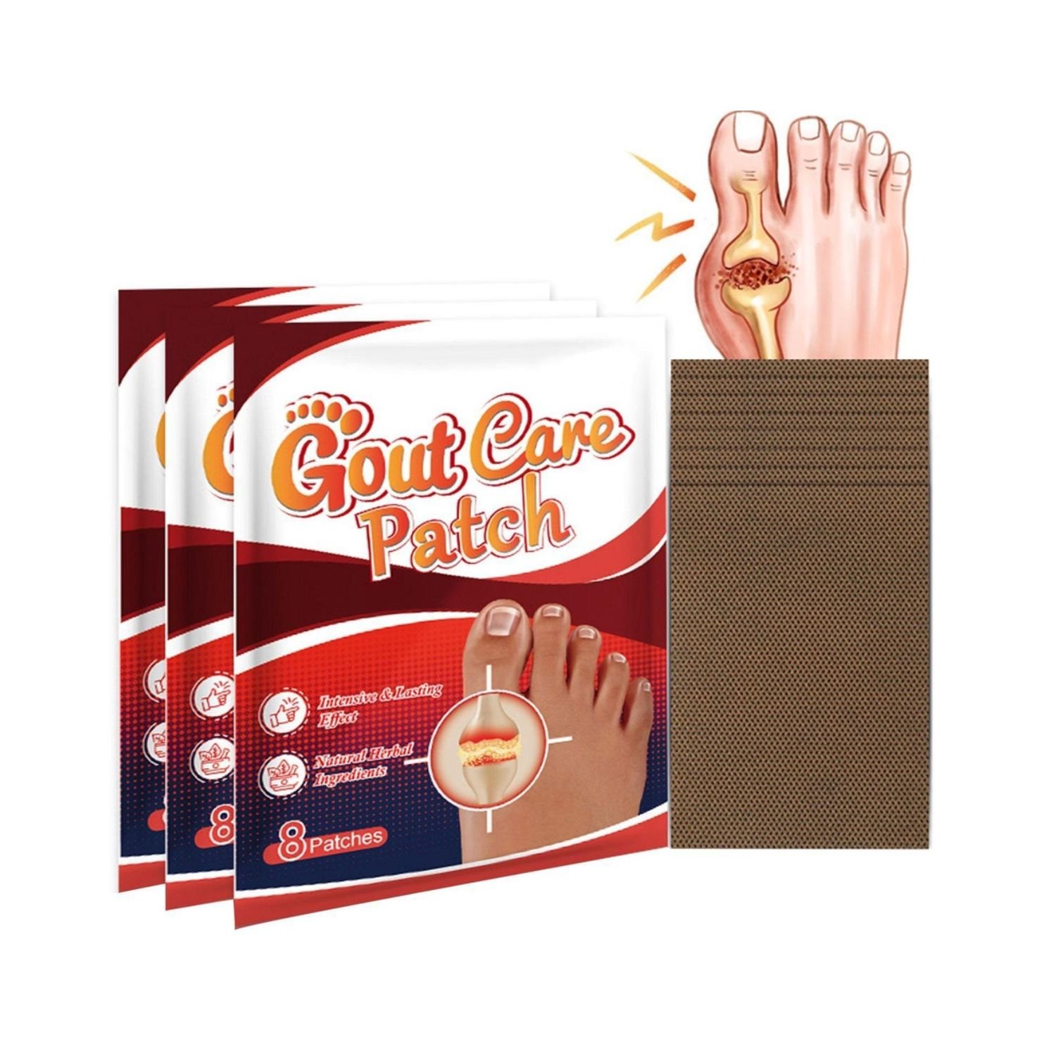 Gout Patch - Fast and Effective Pain Relief for Hand and Foot - 8pcs ...