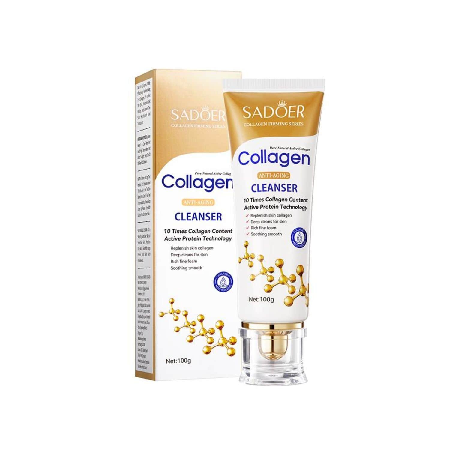SADOER Collagen Face Cleanser for Brightening and Moisturizing - 100g ...